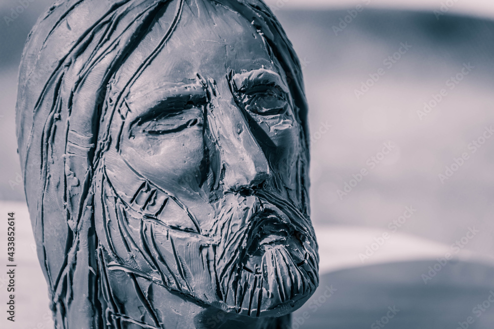Jesus Christ face clay sculpture Stock Photo | Adobe Stock