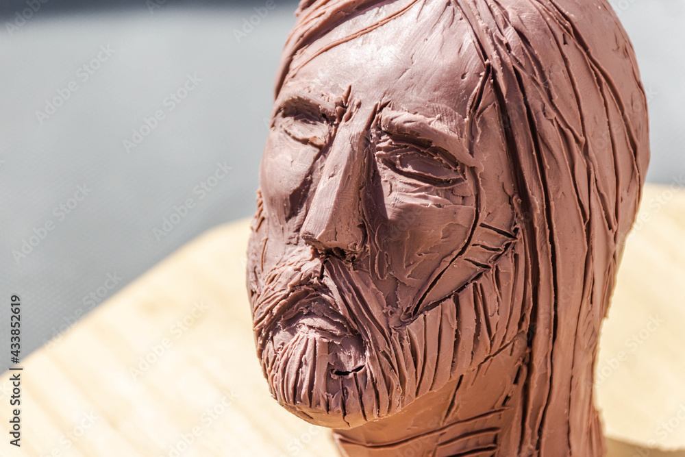 Jesus Christ face clay sculpture Stock Photo | Adobe Stock