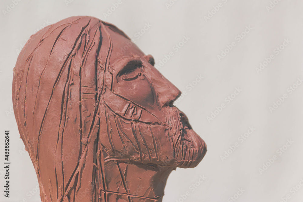 Jesus Christ face clay sculpture Stock Photo | Adobe Stock