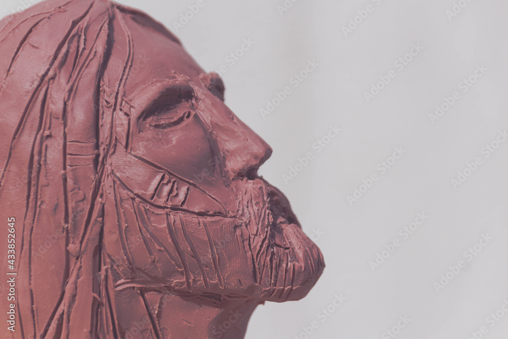 Jesus Christ face clay sculpture Stock Photo | Adobe Stock