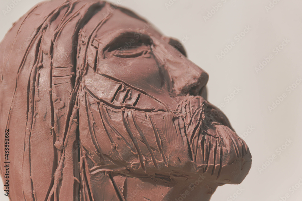 Jesus Christ face clay sculpture Stock Photo | Adobe Stock