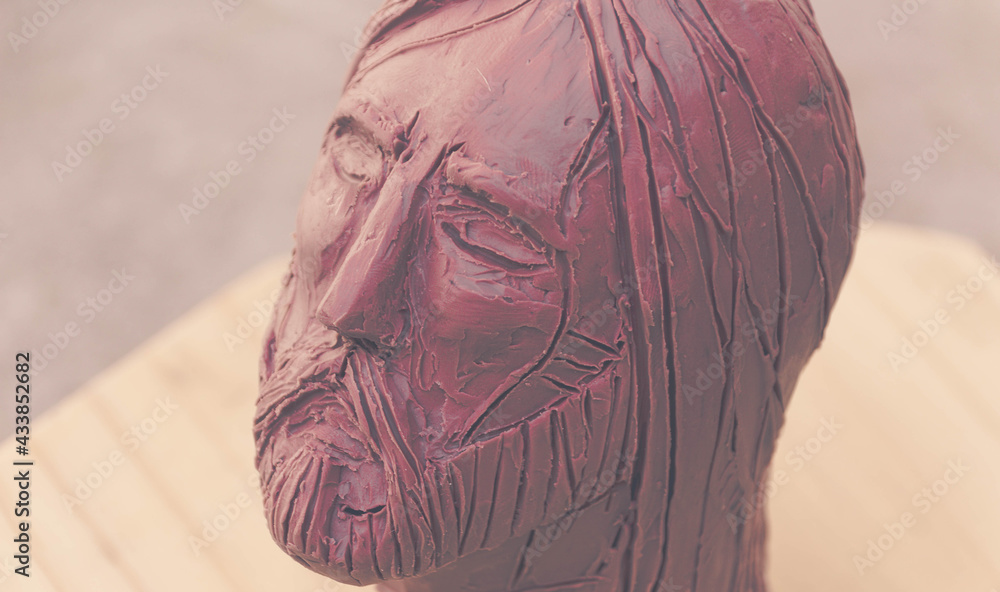 Jesus Christ face clay sculpture Stock Photo | Adobe Stock