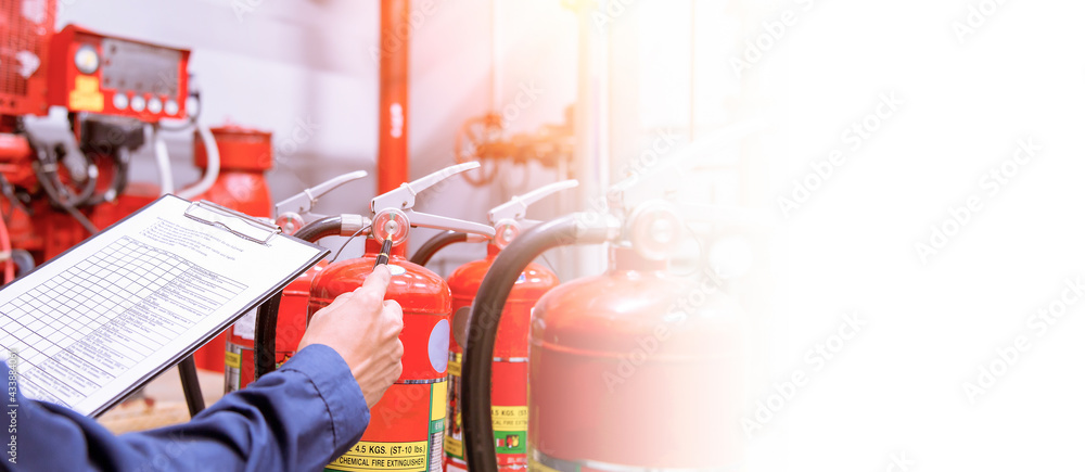 Engineer checking Industrial fire control system,Fire Alarm controller ...