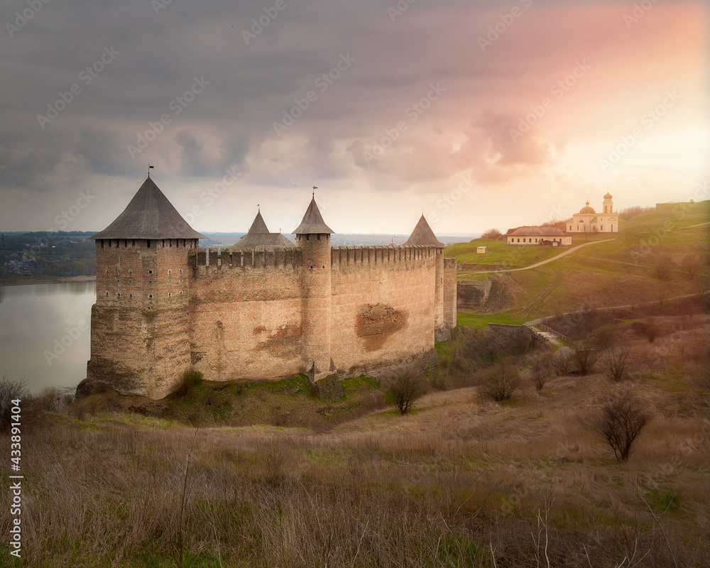 Ancient fortress in Khotin. Castle in Ukraine. A majestic fortification ...