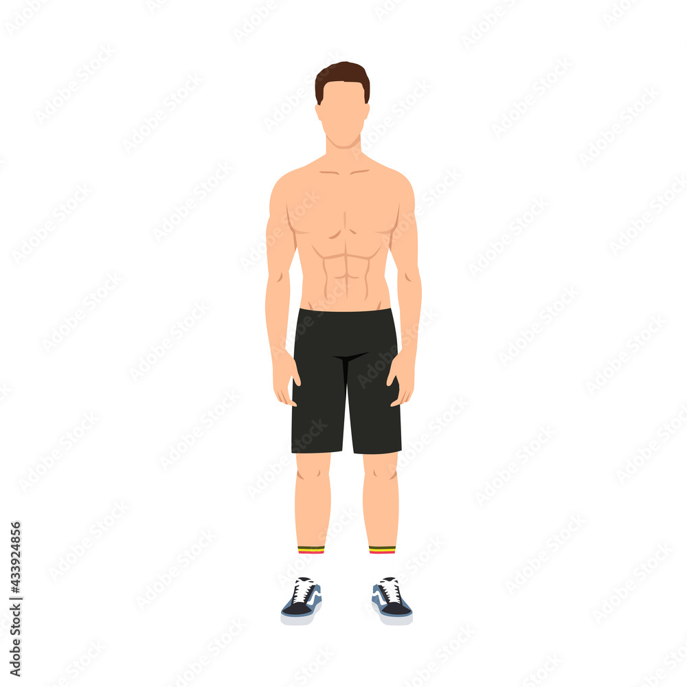 Fitness Model. Trainer. The man standing working out. Athletic man ...