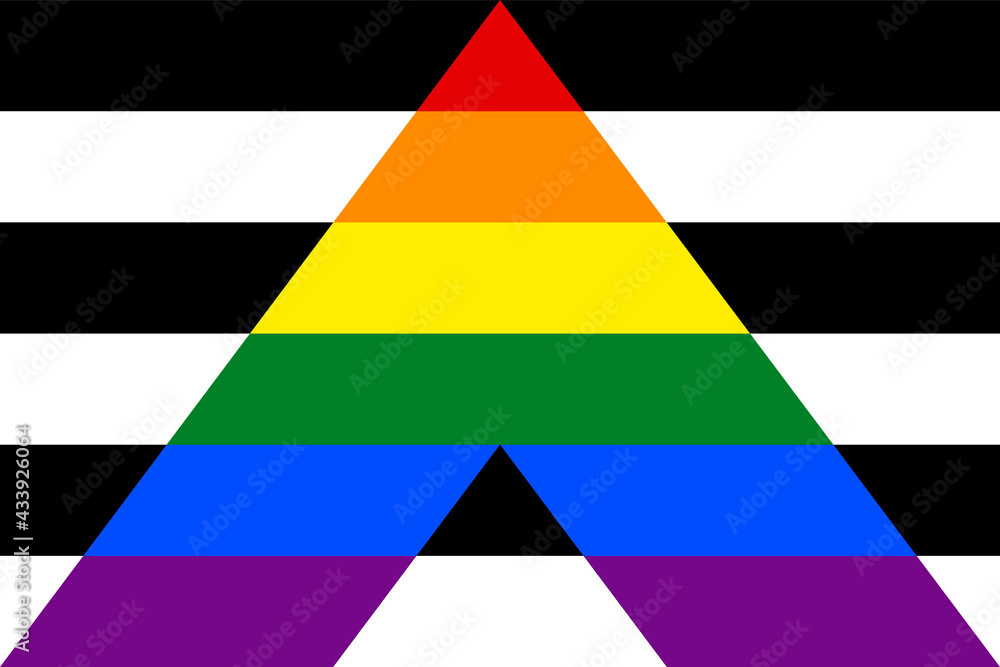 Straight Ally Flag Vector. Official Ally Pride Flag with Correct ...