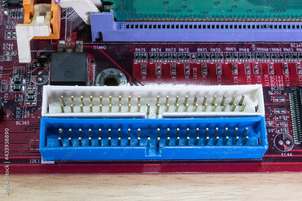 IDE Connectors in old Desktop computers for connect Hard disk Cables ...