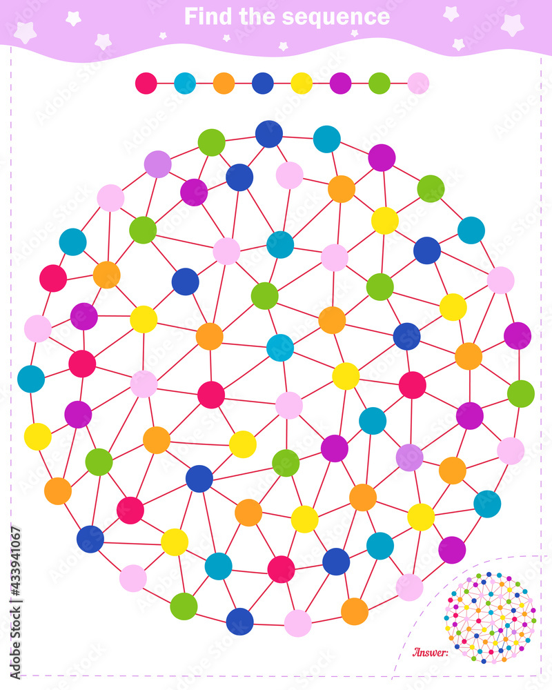Logic game for children and adults. Find the color sequence according ...