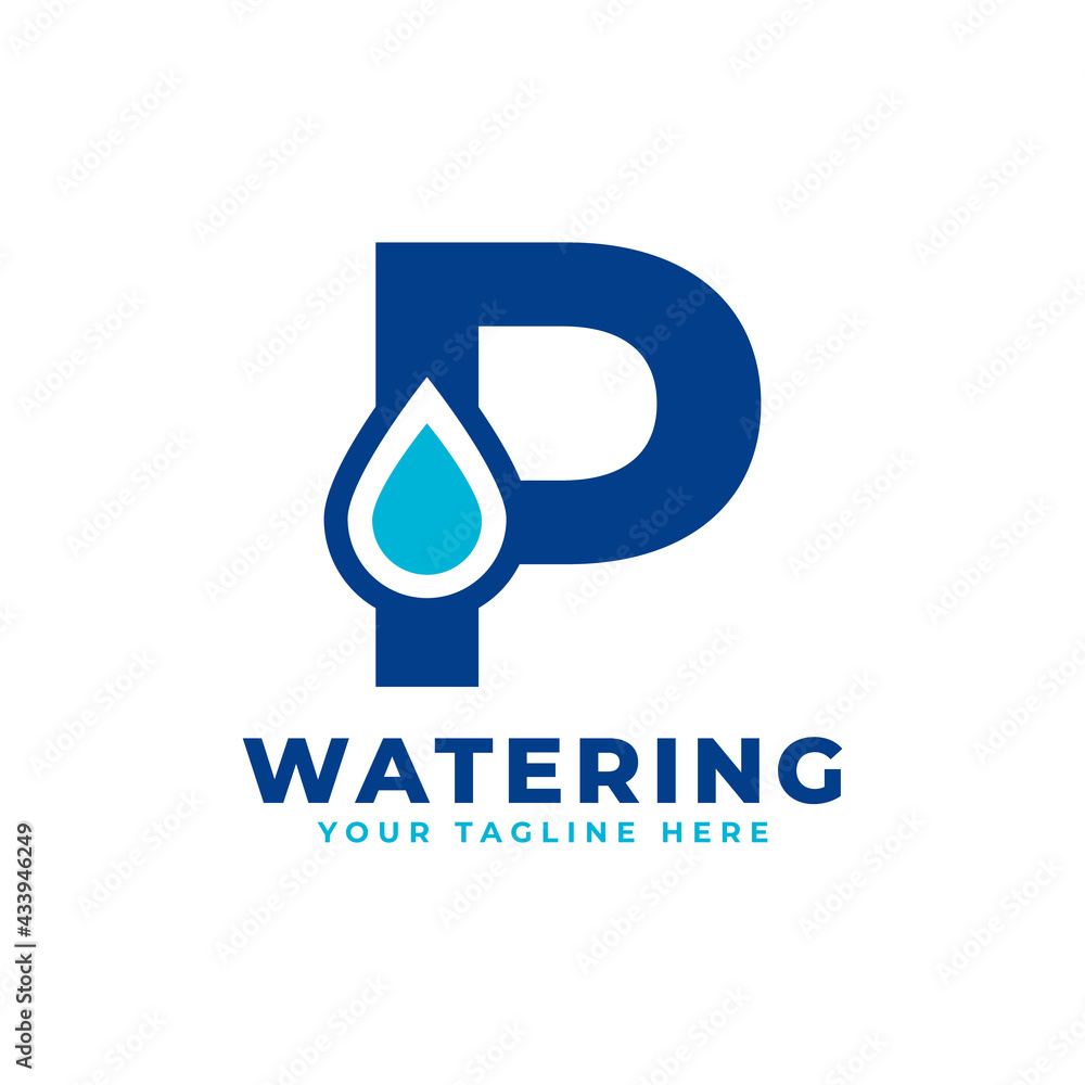 Water Drop Letter P Initial Logo. Usable for Nature and Branding Logos ...