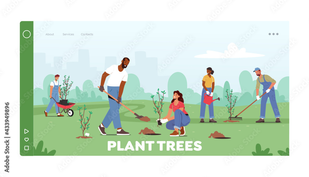 Reforestation Landing Page Template. World Environment Day, Characters ...