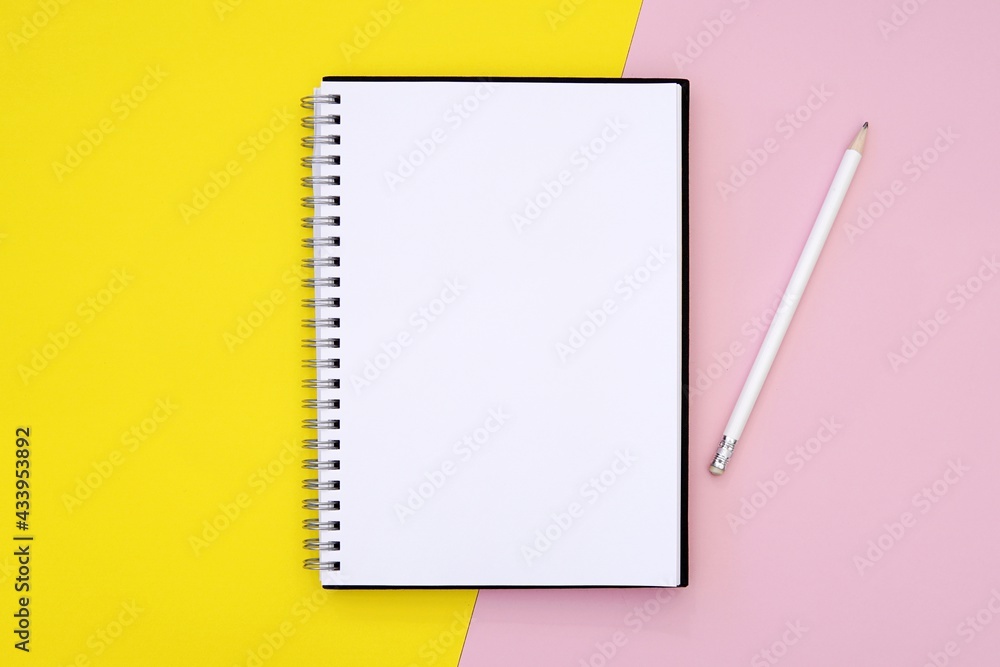 Empty spiral notebook mockup for design, planner, lettering, note ...