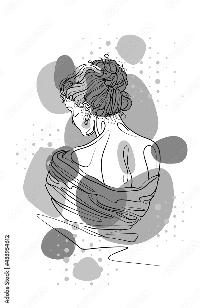 Minimalistic Modern Art Line Art Black And White Woman Art Aesthetic