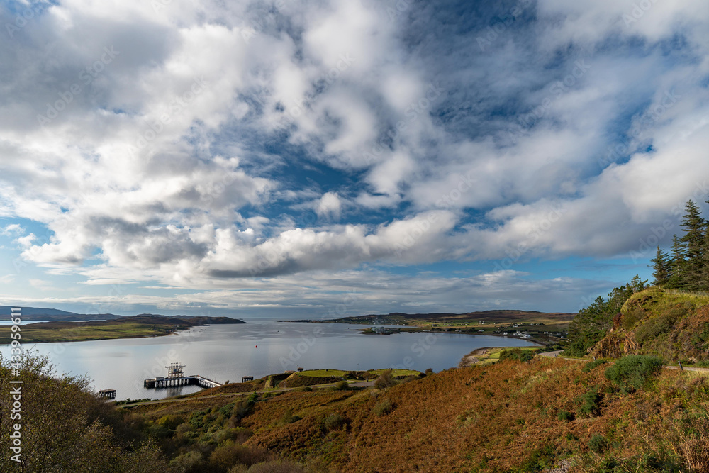 Looking out towards Aultbea on Loch Ewe, with the Isle of Ewe to the ...