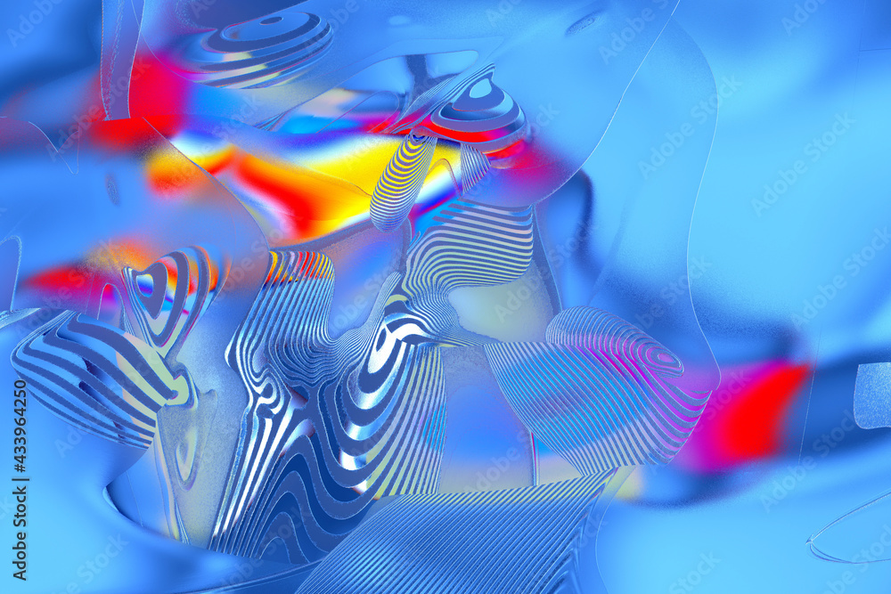 3d render of abstract art 3d background with part of surreal deform ...