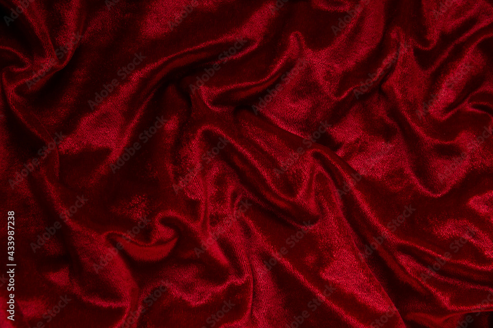 Dark red velvet textile background. Close up of fashion fabric. Stock ...