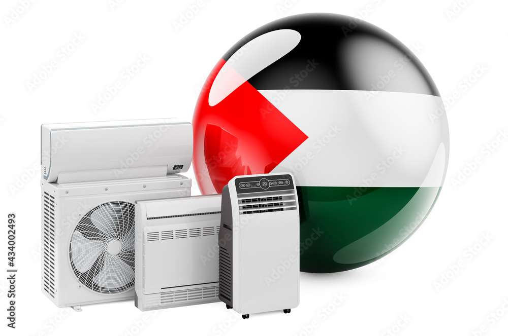 Palestinian flag with cooling and climate electric devices ...
