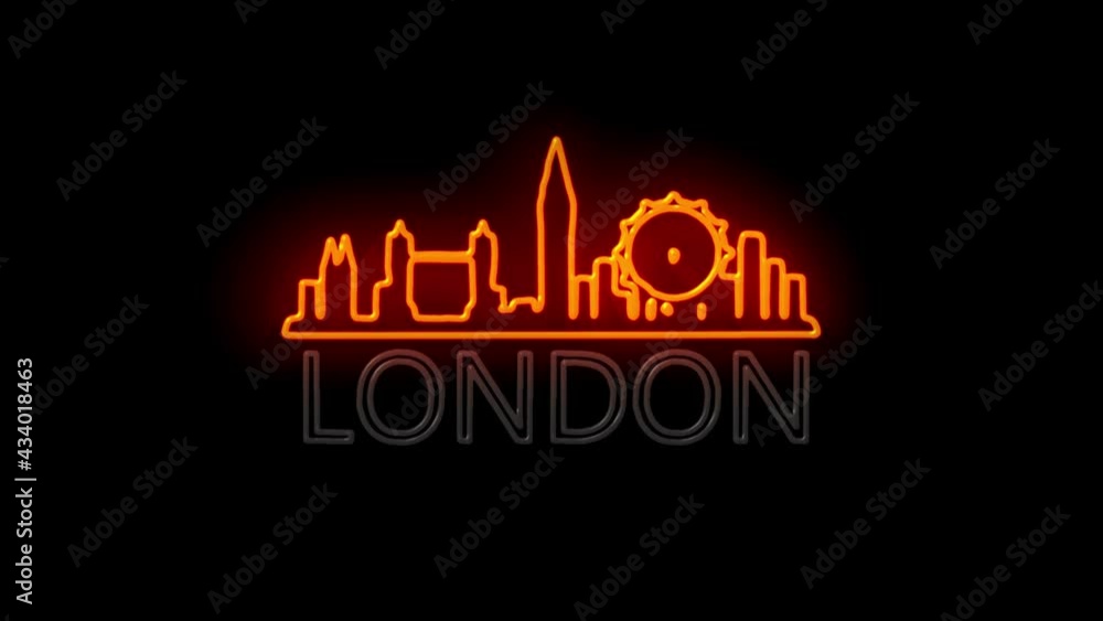 LONDON. neon lights backgrounds. Stock Video | Adobe Stock