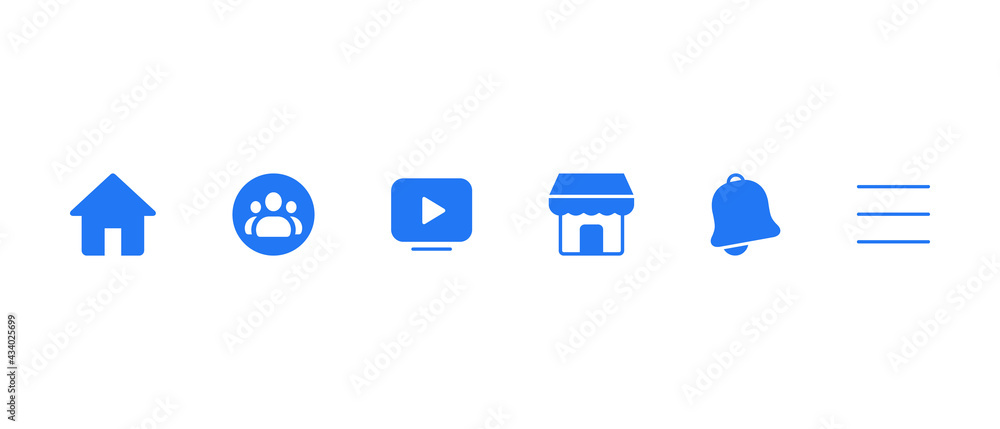 Facebook Menu Icons Vector