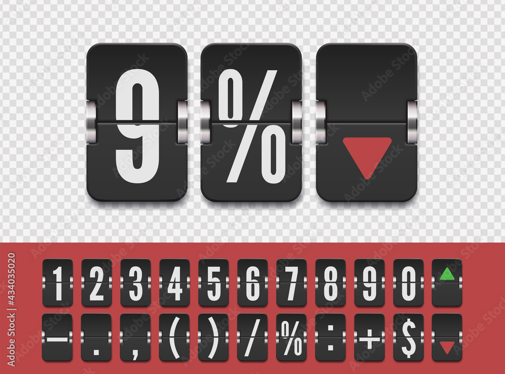 Analog flip airport board for countdown timer. Stock exchange vector ...