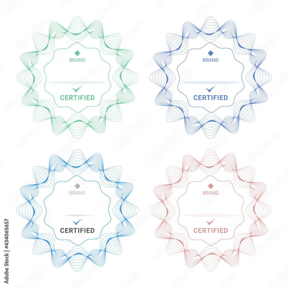 Set of badge certificates. Vector illustration certified logo design ...