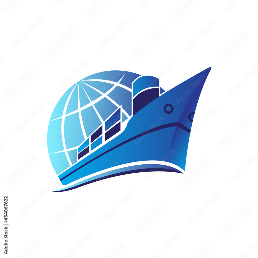 modern global fast international shipping cargo logo template design ...