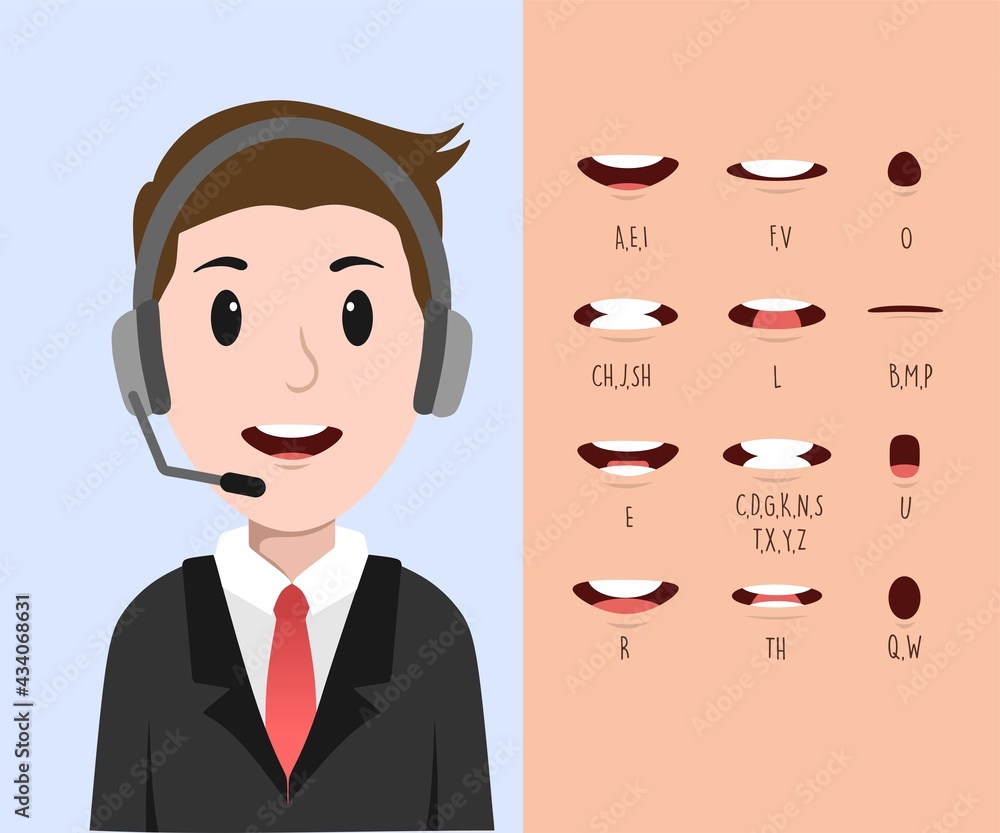 customer service mouth animation. Phoneme mouth chart. Alphabet ...