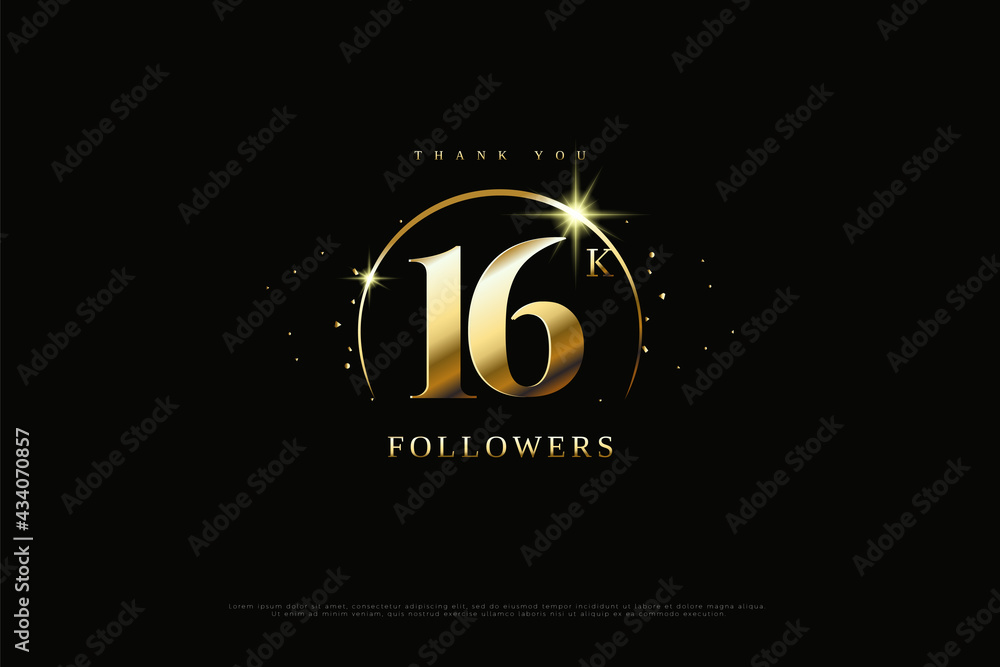 thank you 16k followers against a backdrop of golden arches over ...