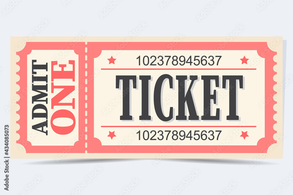 Red Retro tickets. Vintage. Old style. Classic vintage retro ticket for ...