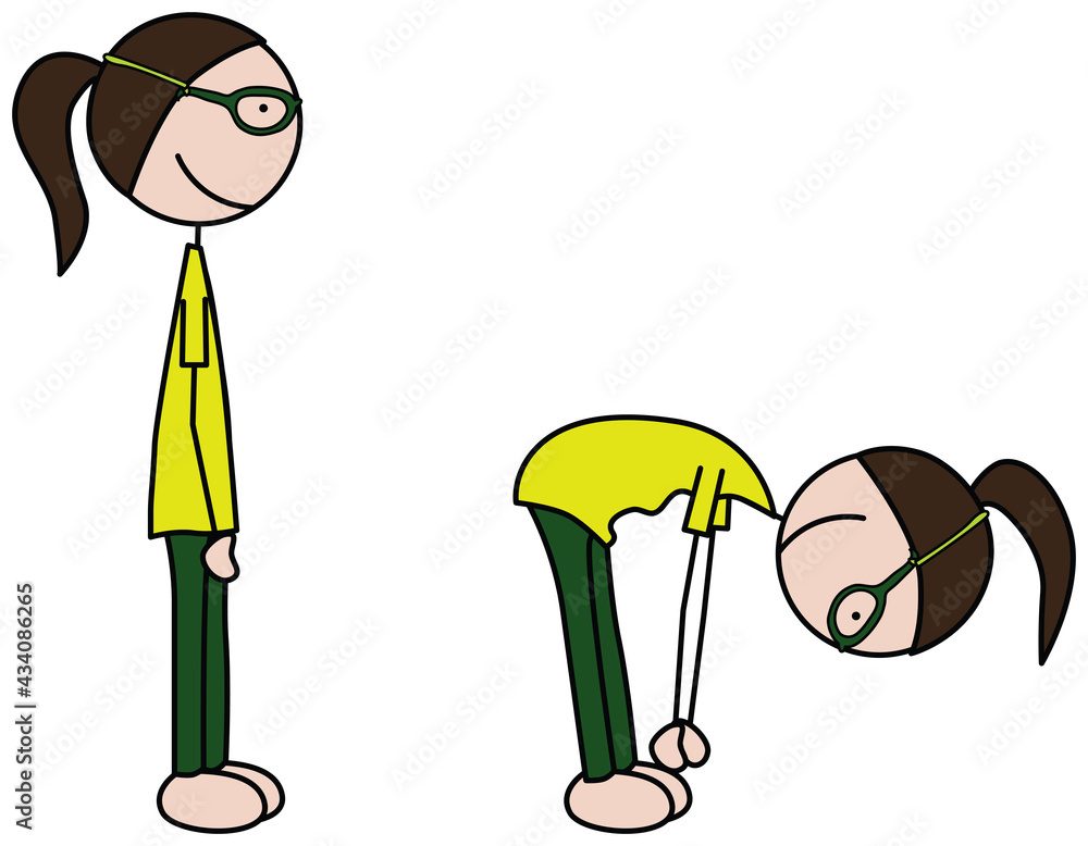 Happy kid exercises Stock Vector | Adobe Stock