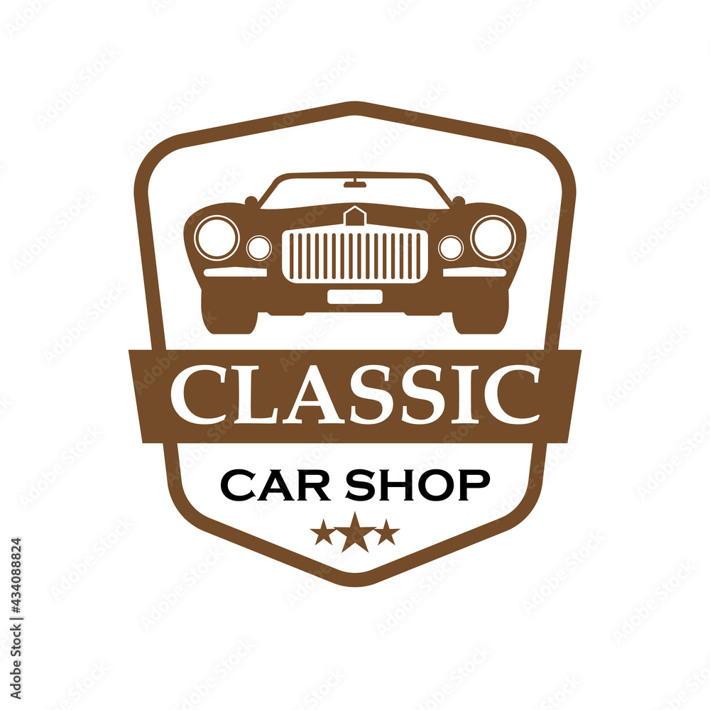 Muscle retro or vintage car logo design element with vintage style for ...