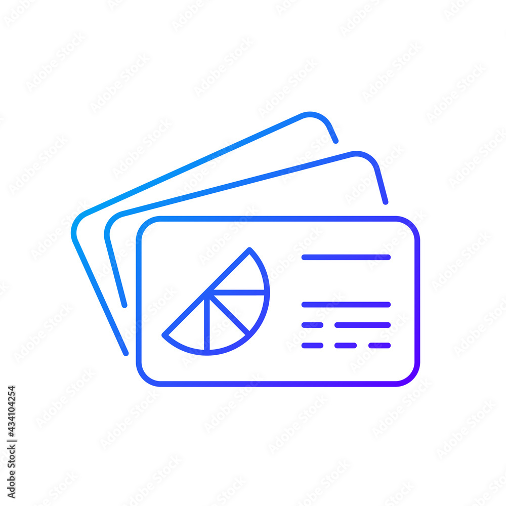 Branded business card gradient linear vector icon. Cards bearing ...