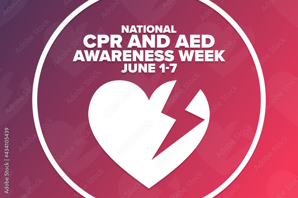 National CPR and AED Awareness Week. Holiday concept. Template for ...