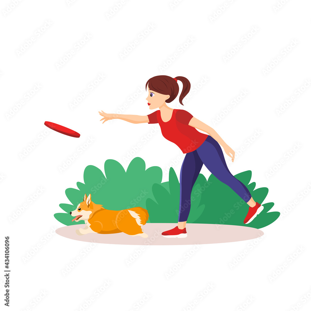 Vector illustration in cartoon style isolated on white background. Girl ...