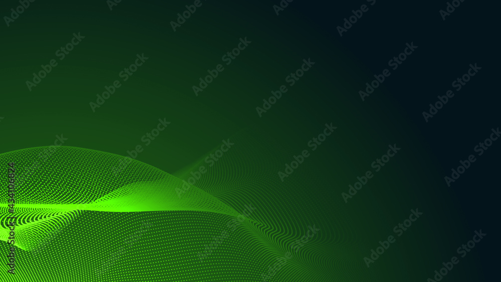 Dot green wave light screen gradient texture dark background. Abstract ...