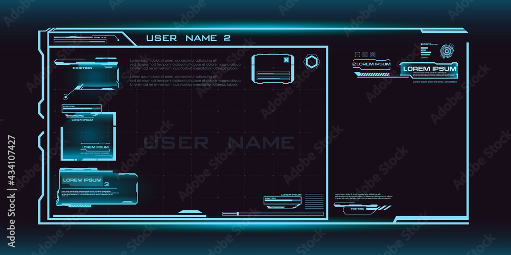 Futuristic digital frame. Digital frame technology. Virtual graphical ...