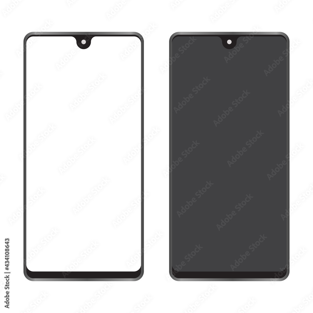 Mobile phone or android smart phone flat vector icon for apps and ...