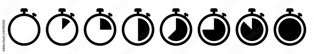 Timer icon collection.Set of timer and stopwatch icons.Countdown Timer ...