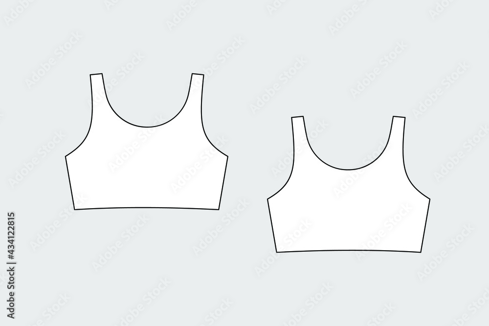 Female tank top vector template isolated on a grey background. Front ...