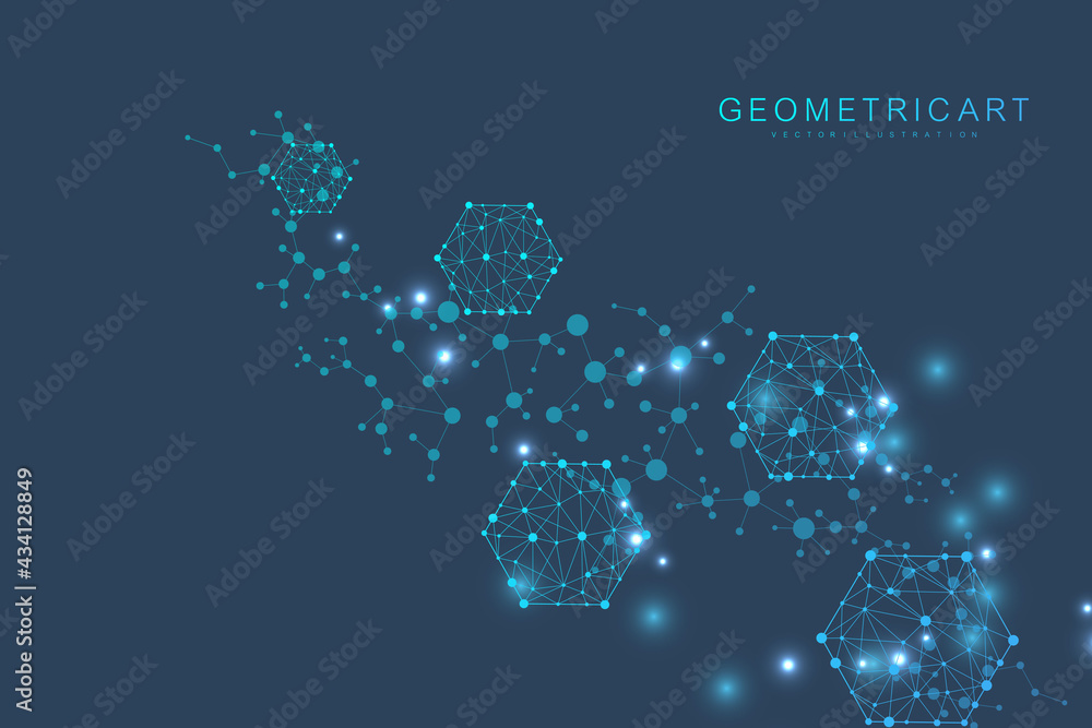 Technology Structure Molecular Connect Elements Connection With