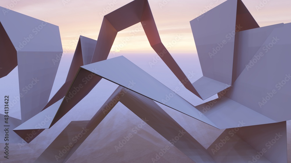 Futuristic panorama city background geometric pattern of design 3d ...