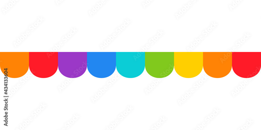 Rainbow scallop border image. Clipart image Stock Vector | Adobe Stock