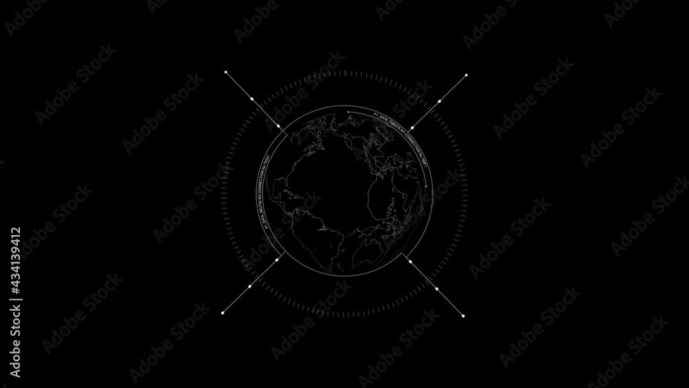 PNG Alpha.HUD element.World map globe hologram.Futuristic technological ...