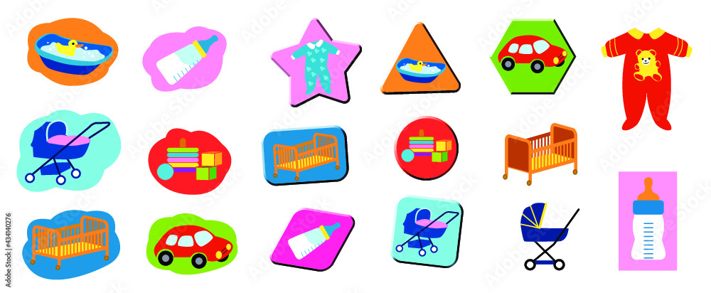 pictogrammes puériculture Stock Vector | Adobe Stock