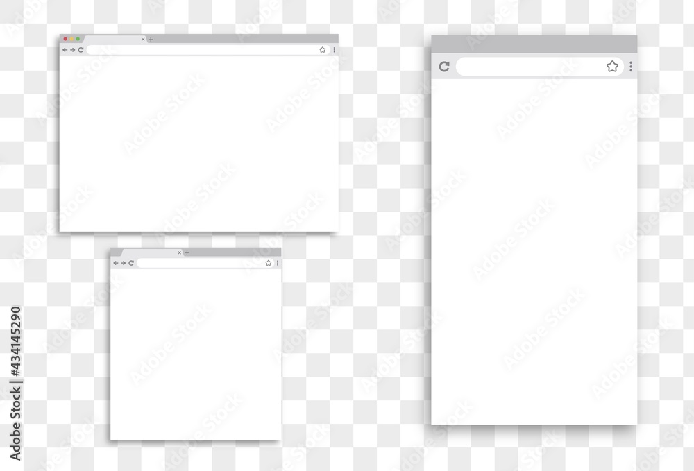 Modern browser window design isolated on transparent background. Web ...