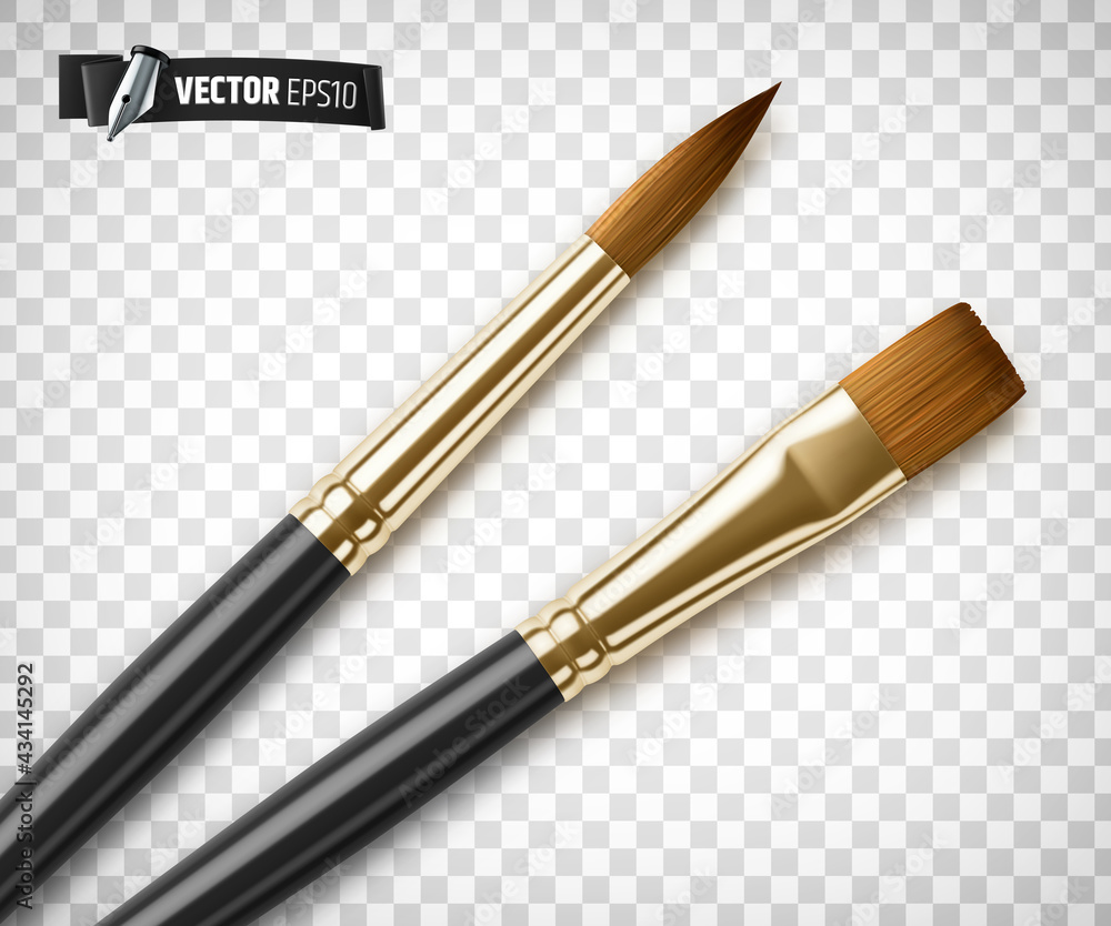 Pinceaux noirs vectoriels sur fond transparent Stock Vector | Adobe Stock
