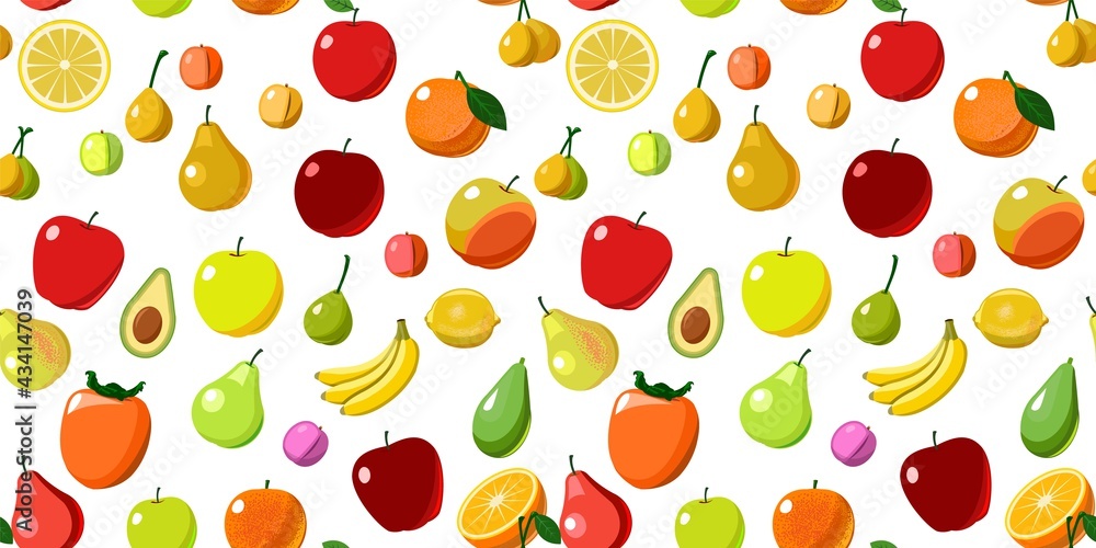 The most popular fruits are fruit trees. Isolated. Background image ...