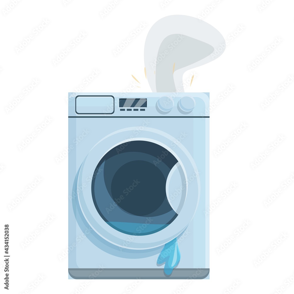 Broken washing machine icon. Cartoon of Broken washing machine vector ...
