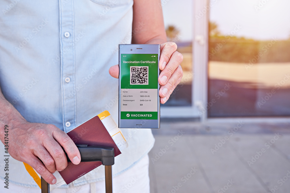 Hand man holding smartphone display on app mobile displaying valid ...