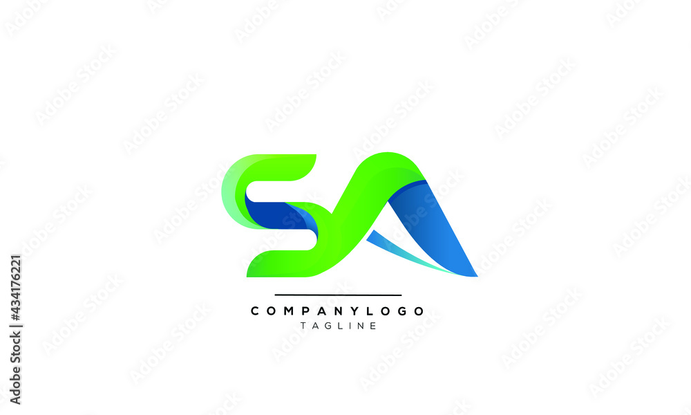 SA initials monogram letter text alphabet logo design Stock Vector ...