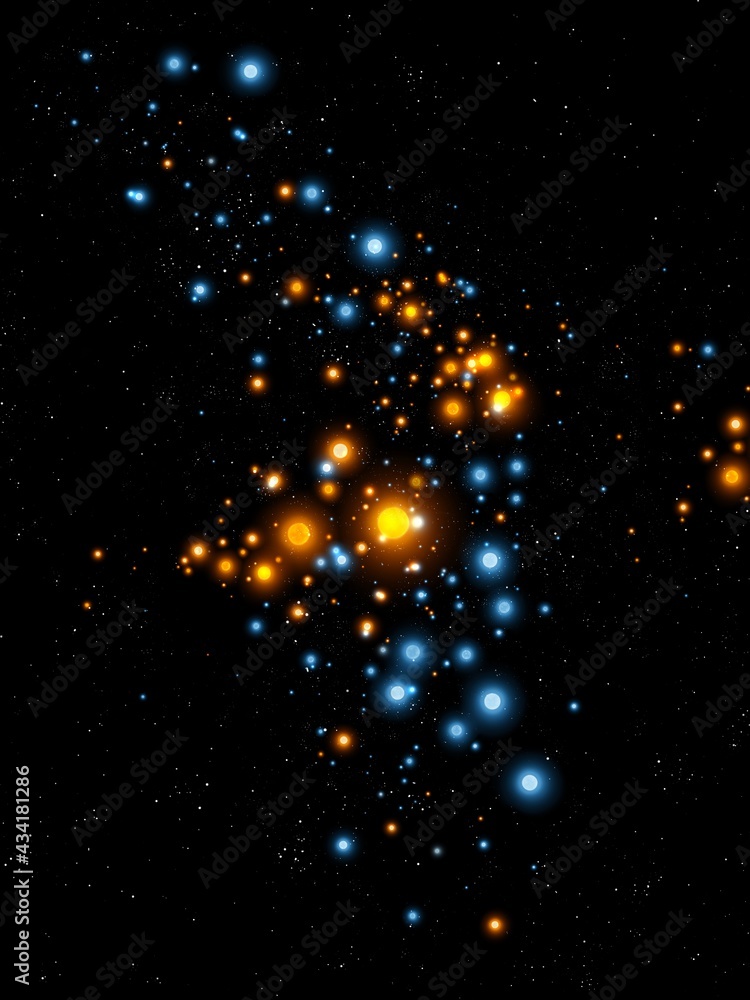 cluster of stars in space, a large constellation, part of a galaxy ...
